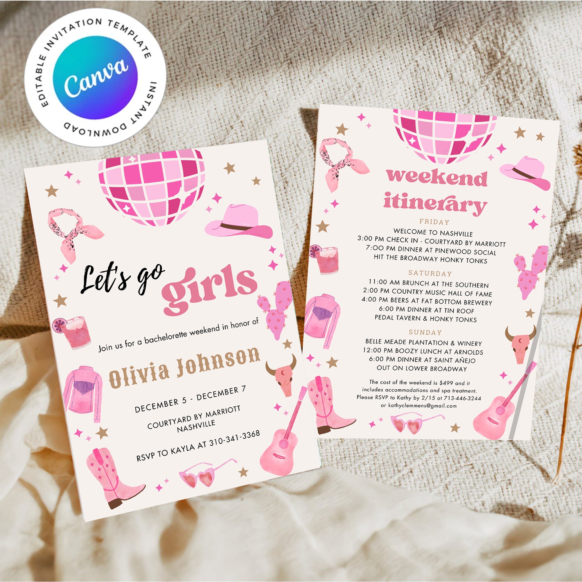 Let's Go Girls Bachelorette Weekend Invite Let's Get - Etsy
