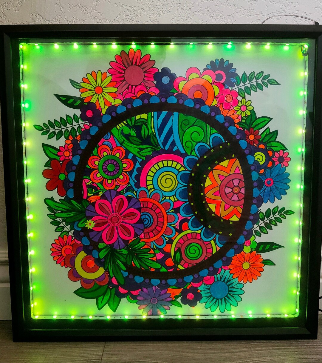 Color Changing Wall Art - Reactive Neon Art - Hand Painted - Meditative ...