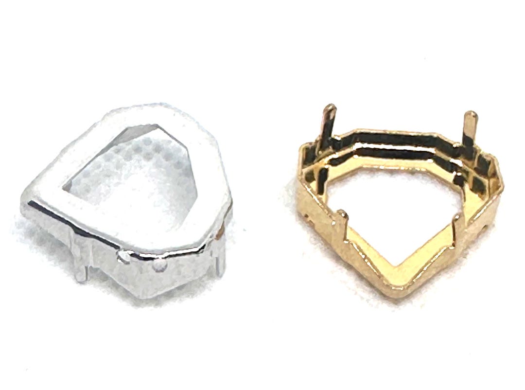 Article 4928S 18mm Tilted Chaton 2-hole Frame 1pc - Etsy