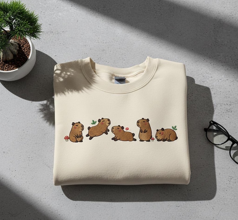 Custom Cute Capybara Illustration Design Gift for Animal Lovers, Calm ...