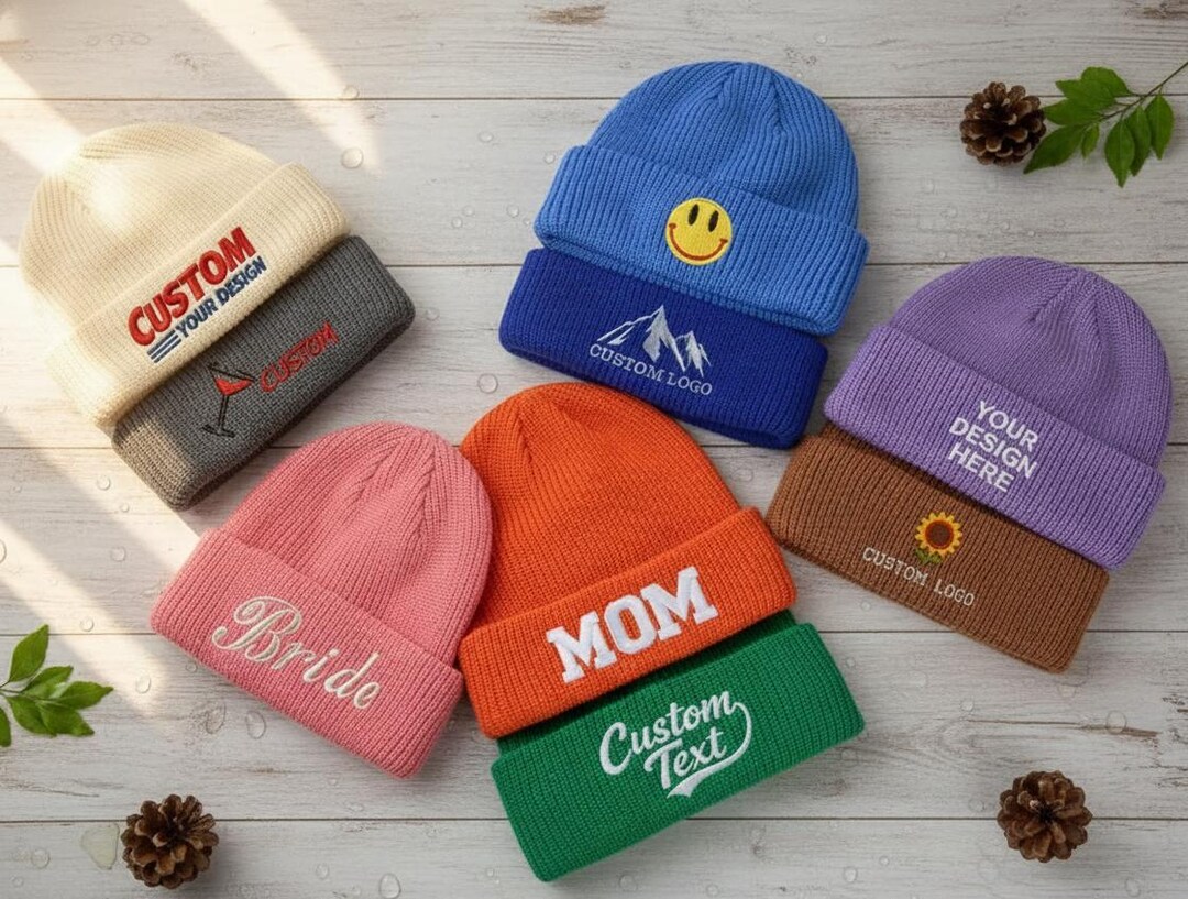 Personalized Embroidered Winter Hat, Custom Text/logo, Classic Winter ...