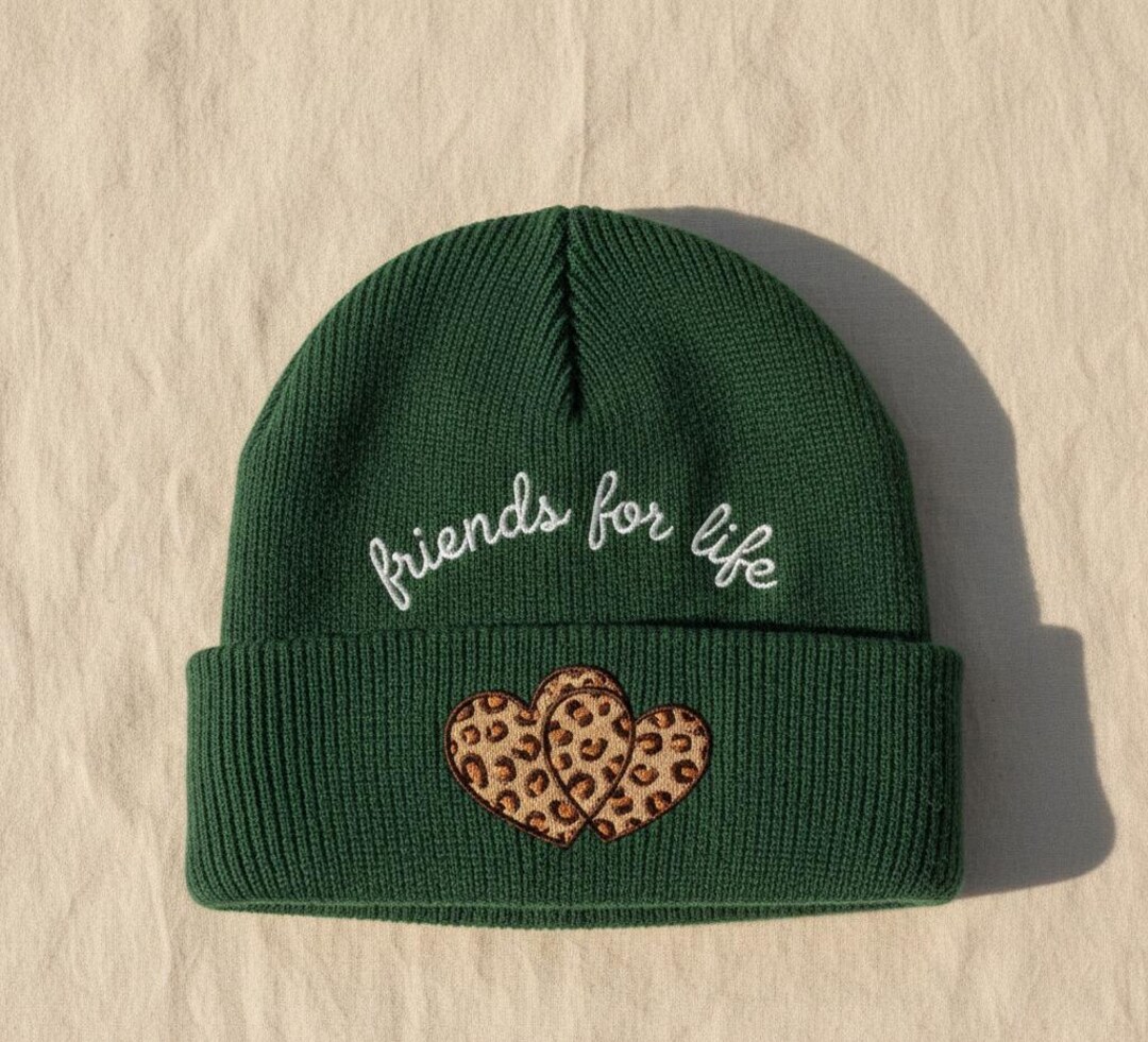 Custom Embroidered Friends for Life Beanie Cute Knit Hat Matching Gift ...