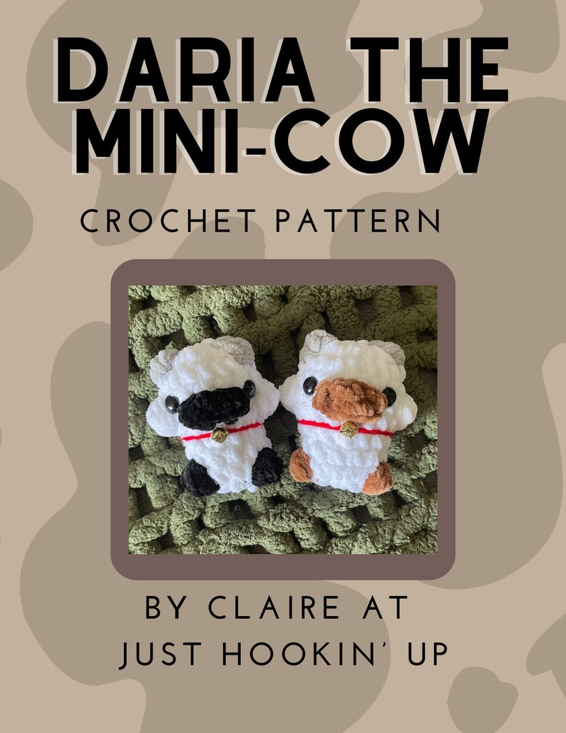 Daria the Mini-cow Crochet PATTERN - Etsy