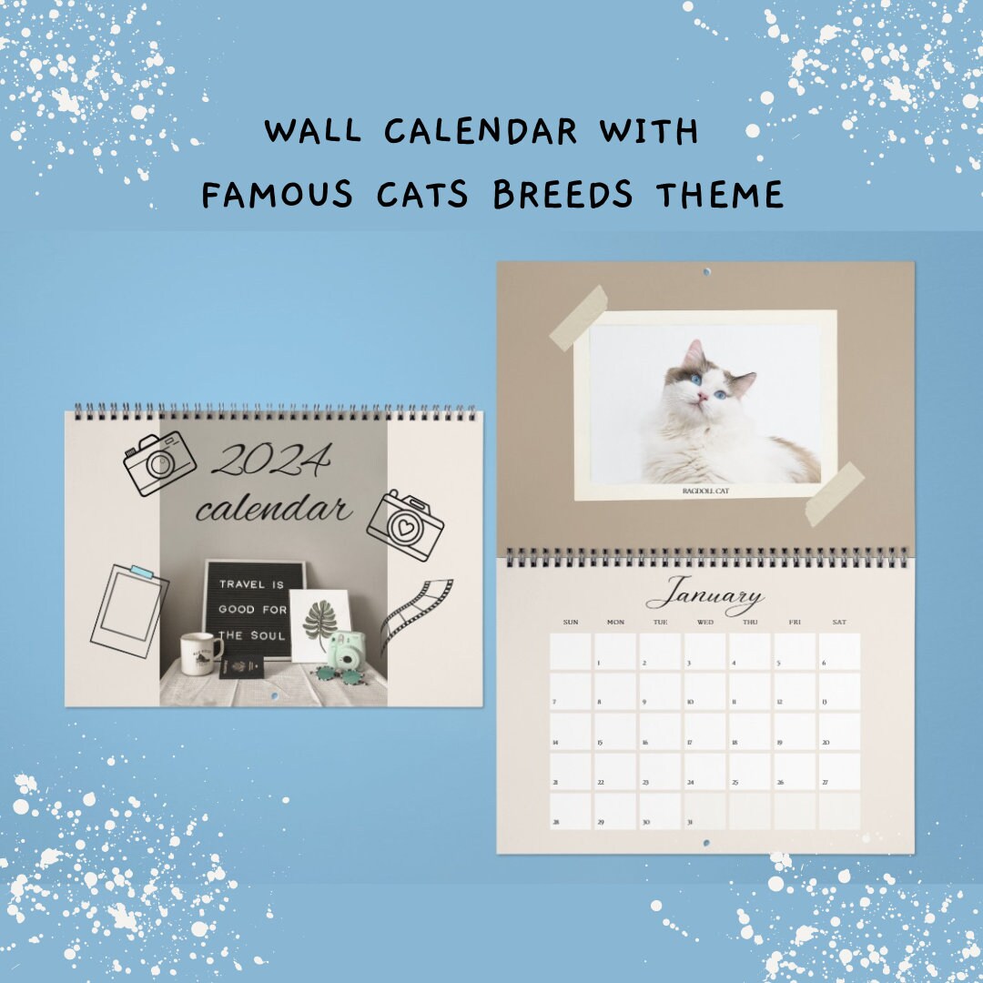 2024 Desk Calendars With Famous Cats' Breeds Theme/wall Calendars/art ...