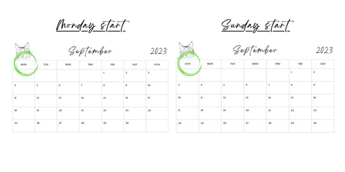 2023 Printable Calendar Landscape, Minimalist Monthly Calendar 2023 ...