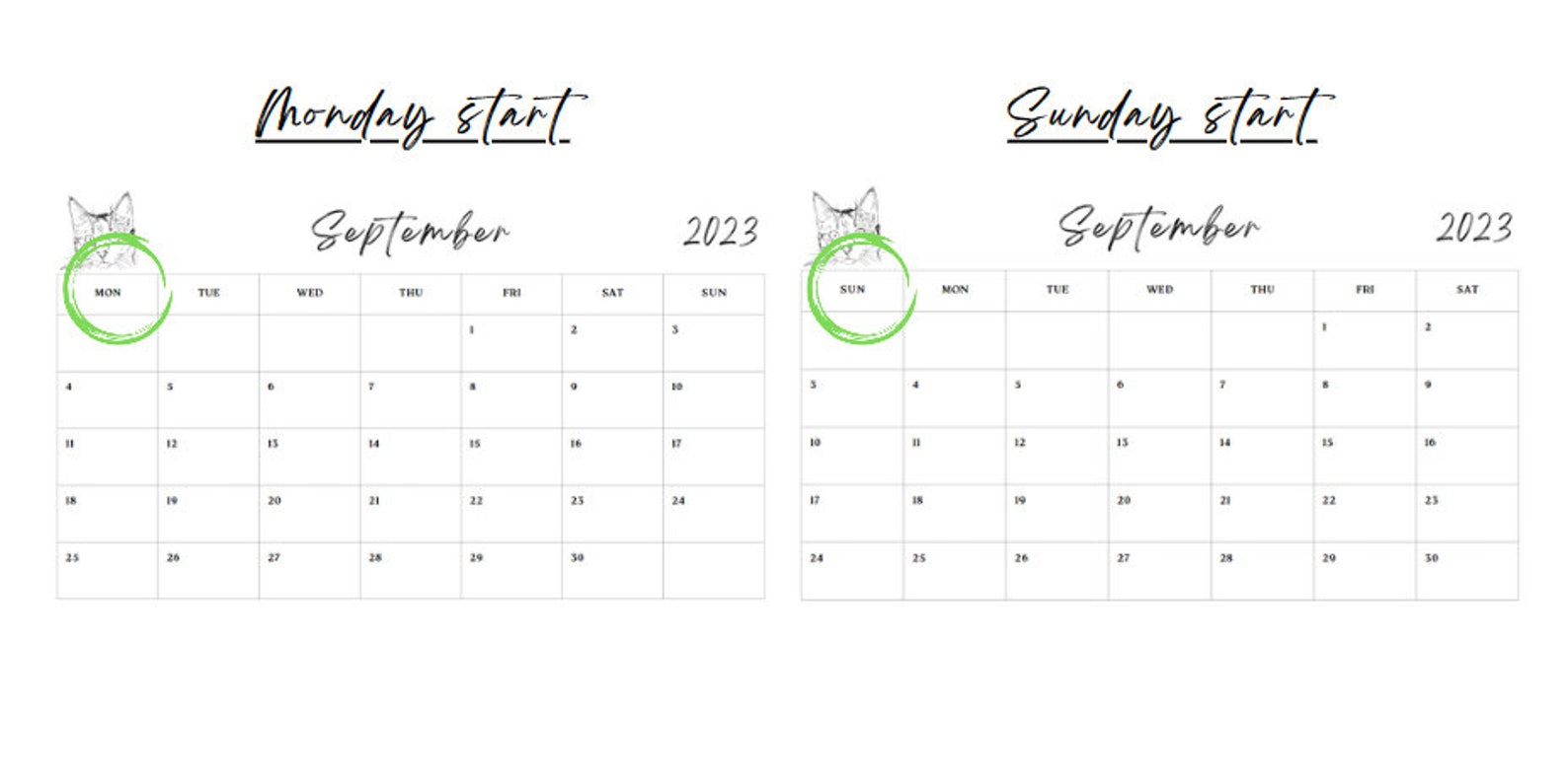 2023 Printable Calendar Landscape, Minimalist Monthly Calendar 2023 ...
