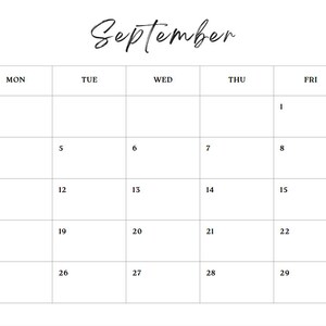 2023 Printable Calendar Landscape, Minimalist Monthly Calendar 2023 ...