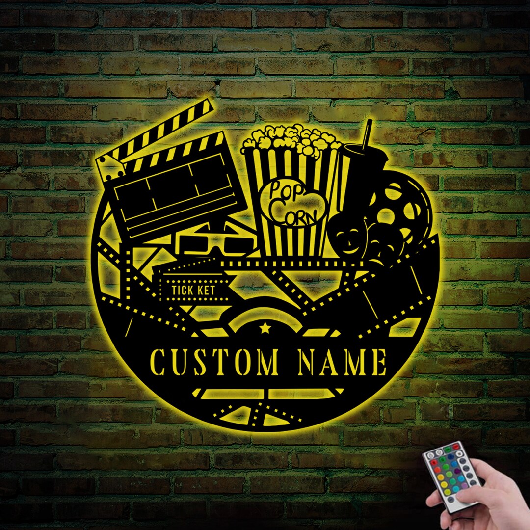 Personalized Cinema Film Movie Name Sign Custom Movie and - Etsy