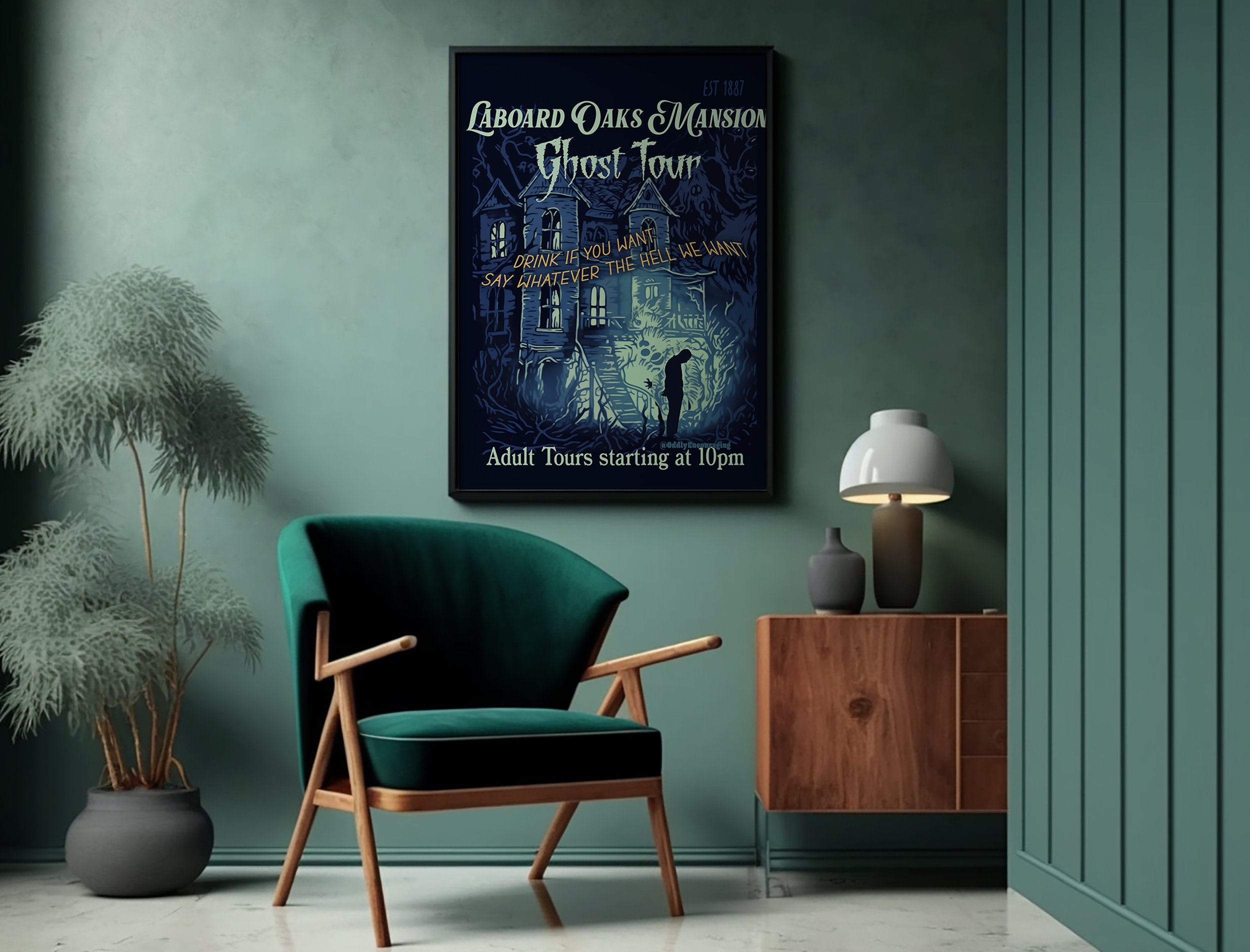 Laboard Oaks Mansion Ghost Tour Poster ITYSL Art Print Unframed Poster ...