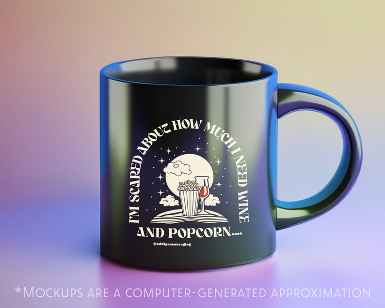 ITYSL Wine & Popcorn Mug: Absurdist Humor Gift - Etsy