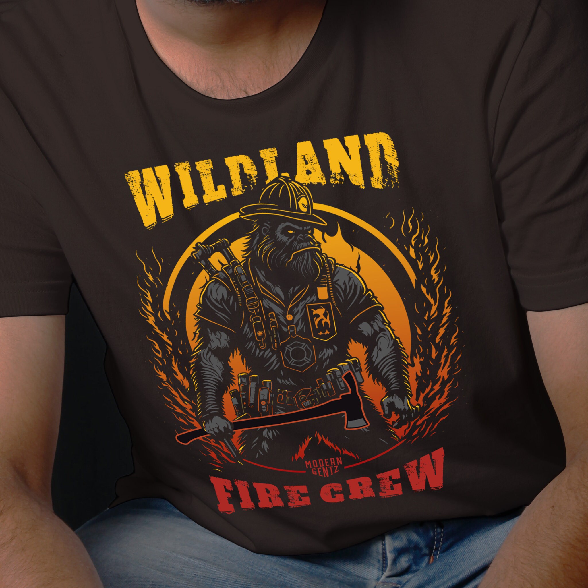 Wildland Fire Crew Shirt, Bigfoot Fire Fighter Tee, First Responder ...