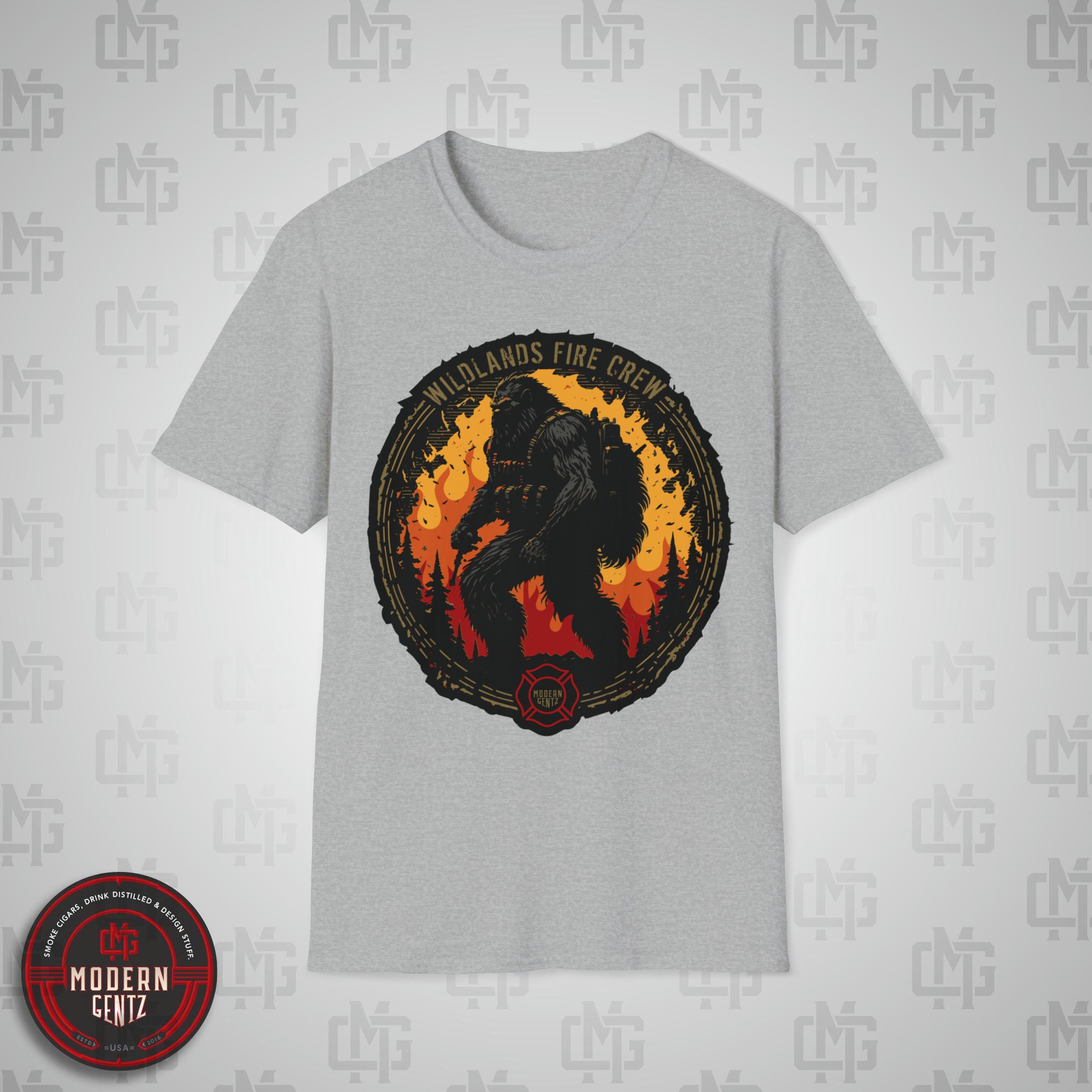 Bigfoot Fire Fighter T-shirt, Wildlands Sasquatch Tshirt, Forest ...