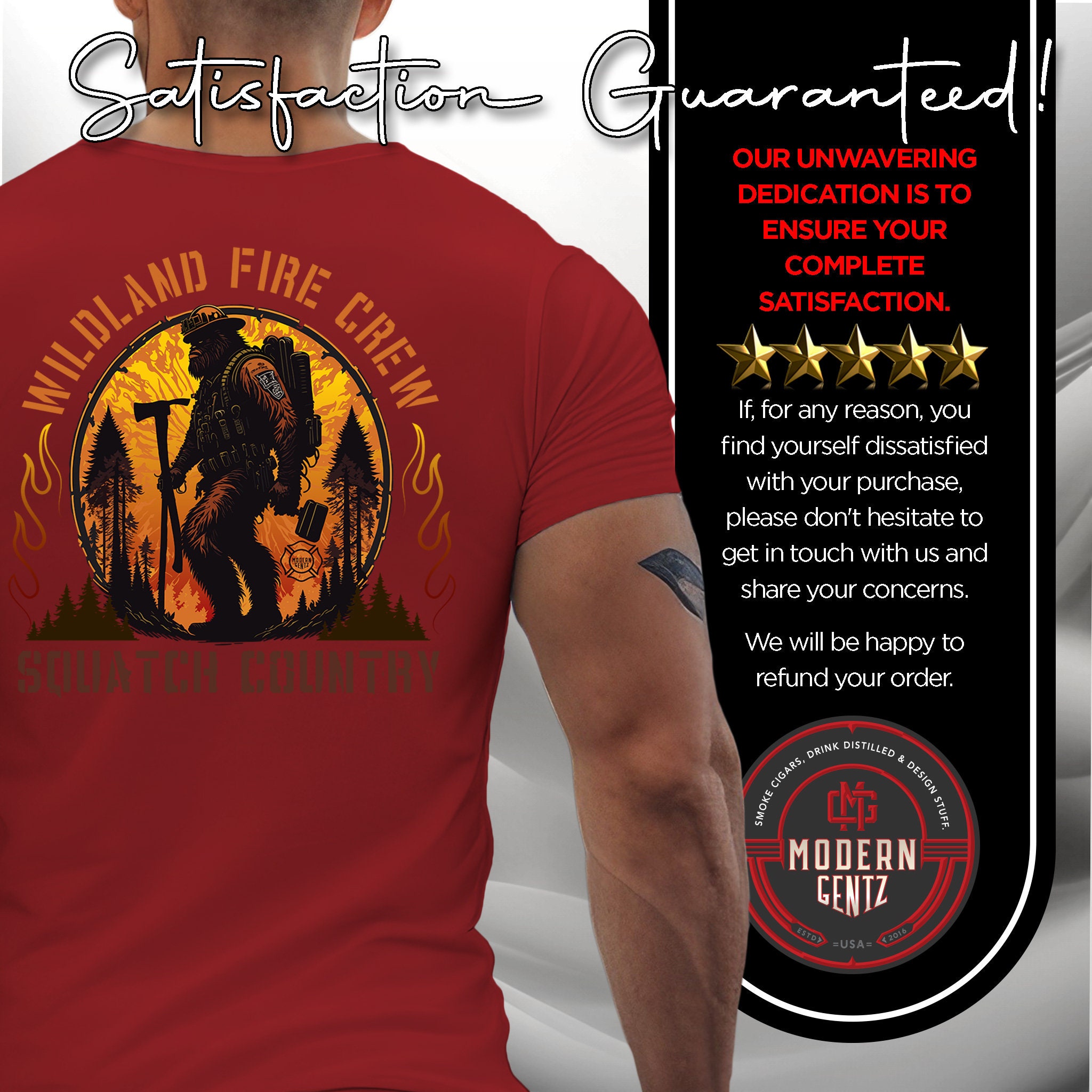 Wildlands Fire Crew Squatch Country, Bigfoot Fire Fighter Tee ...