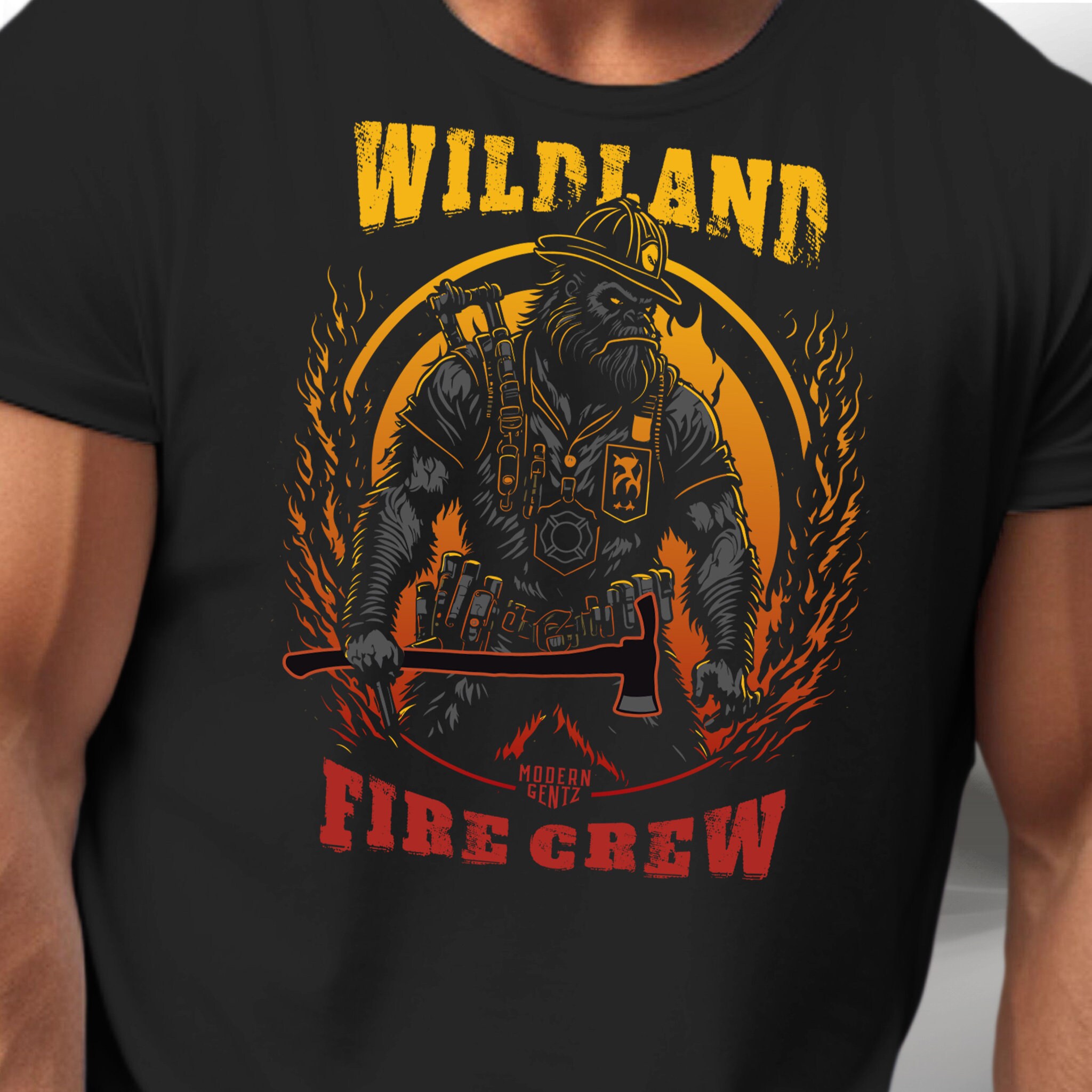 Wildland Fire Crew Shirt, Bigfoot Fire Fighter Tee, First Responder ...