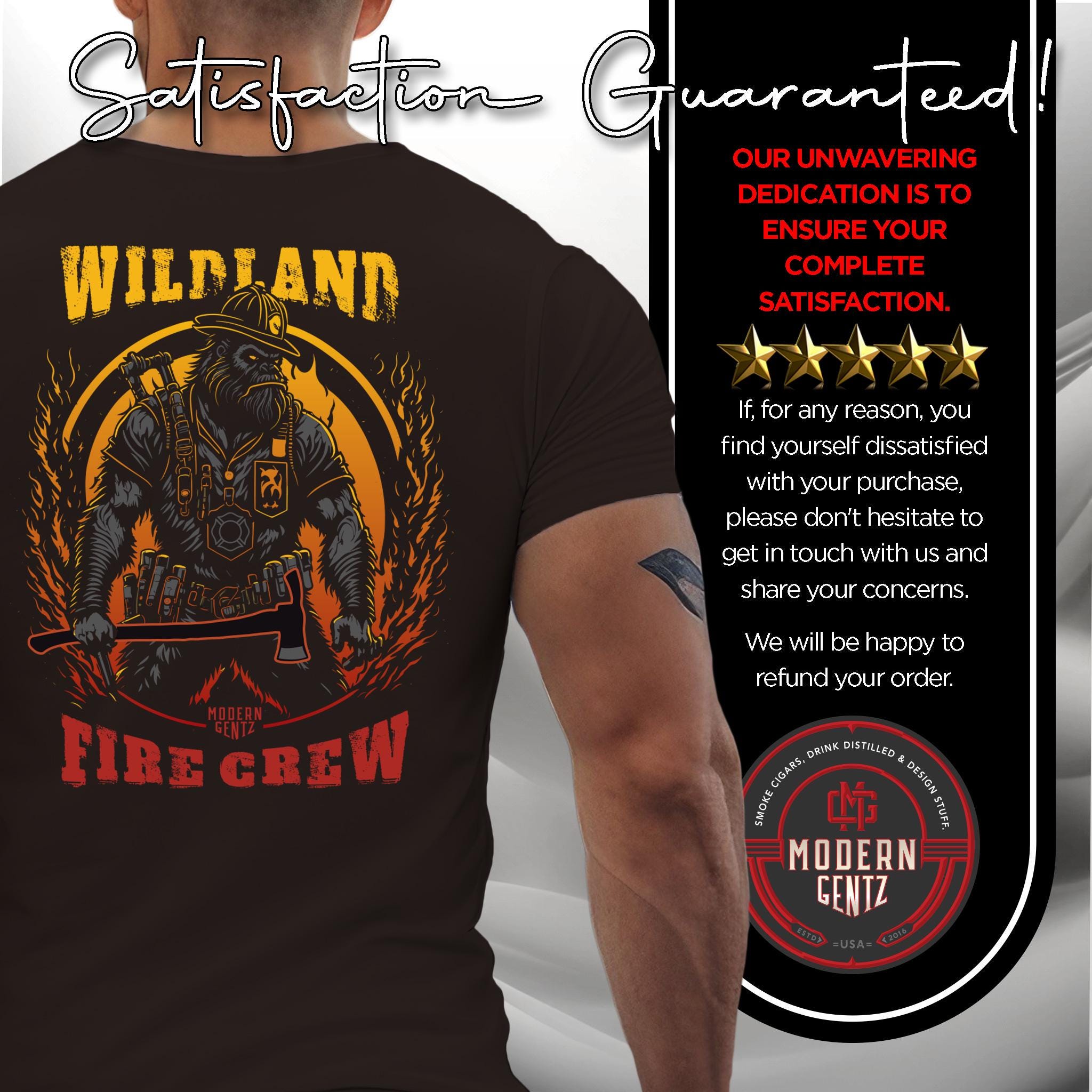 Wildland Firefighter Tee, Wildfire Crew Shirt, Bigfoot Fire Fighter ...