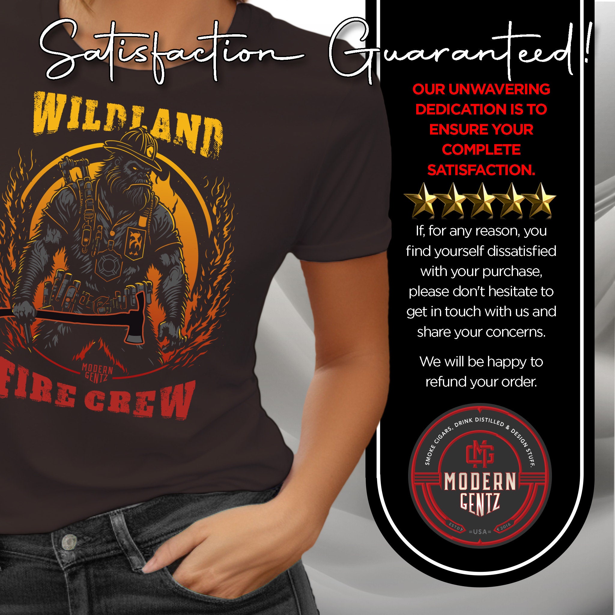Wildland Fire Crew Shirt, Bigfoot Fire Fighter Tee, First Responder ...