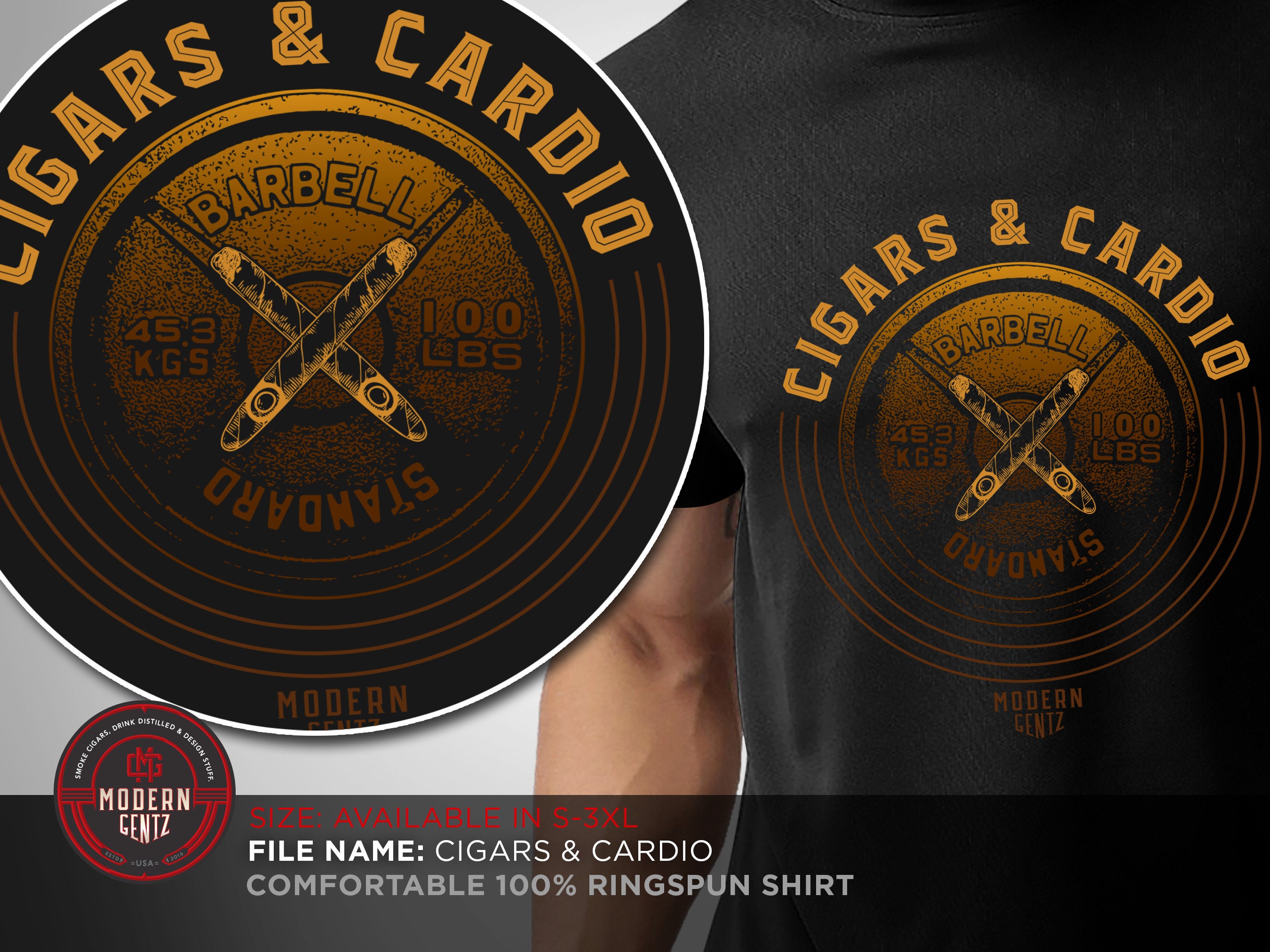 Cigars & Cardio Gift for Him, Cigar Lover Gift, Mens Funny Shirts ...