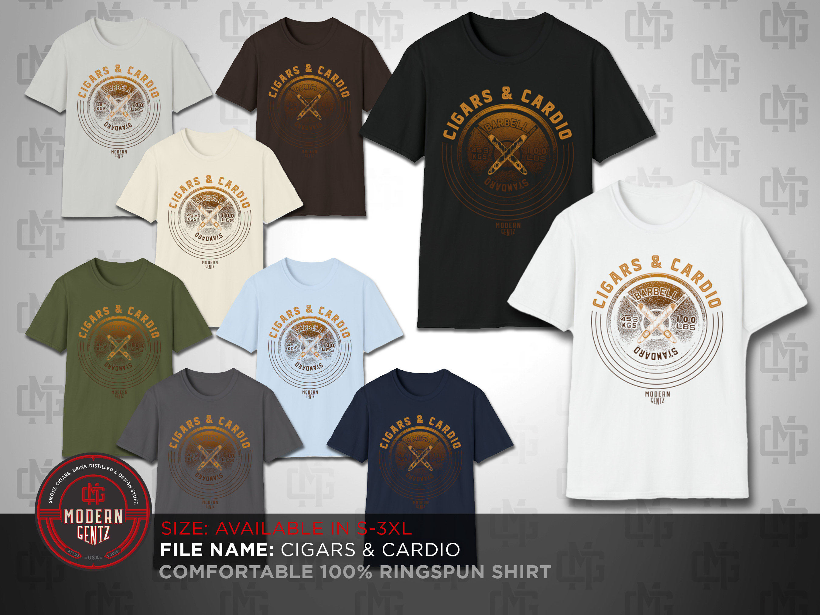 Cigars & Cardio Gift for Him, Cigar Lover Gift, Mens Funny Shirts ...