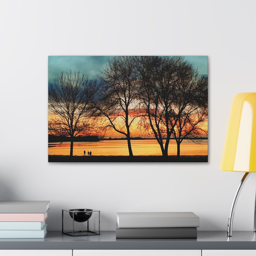 Sunset Wall Art, Lakeside Wall Art, Lake Sunset Wall Decor, Nature ...