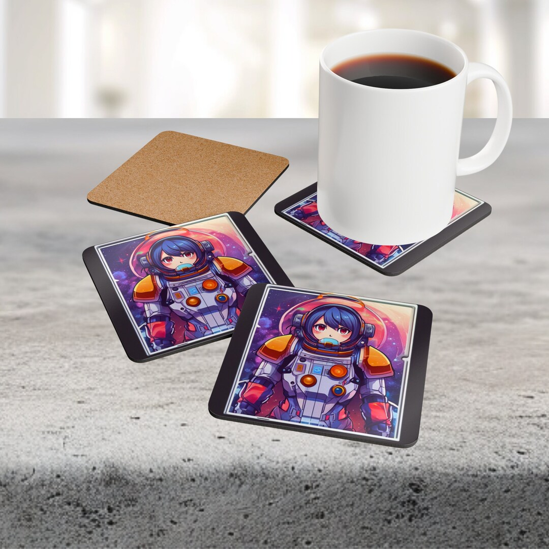 Anime Coaster Set Anime in Space Anime Gift for Anime Lover Anime ...