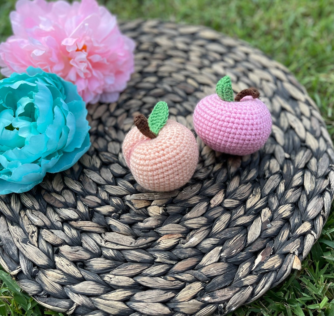 Crochet Peach, Amigurumi Food, Crochet Food, Play Food, Stress Ball ...