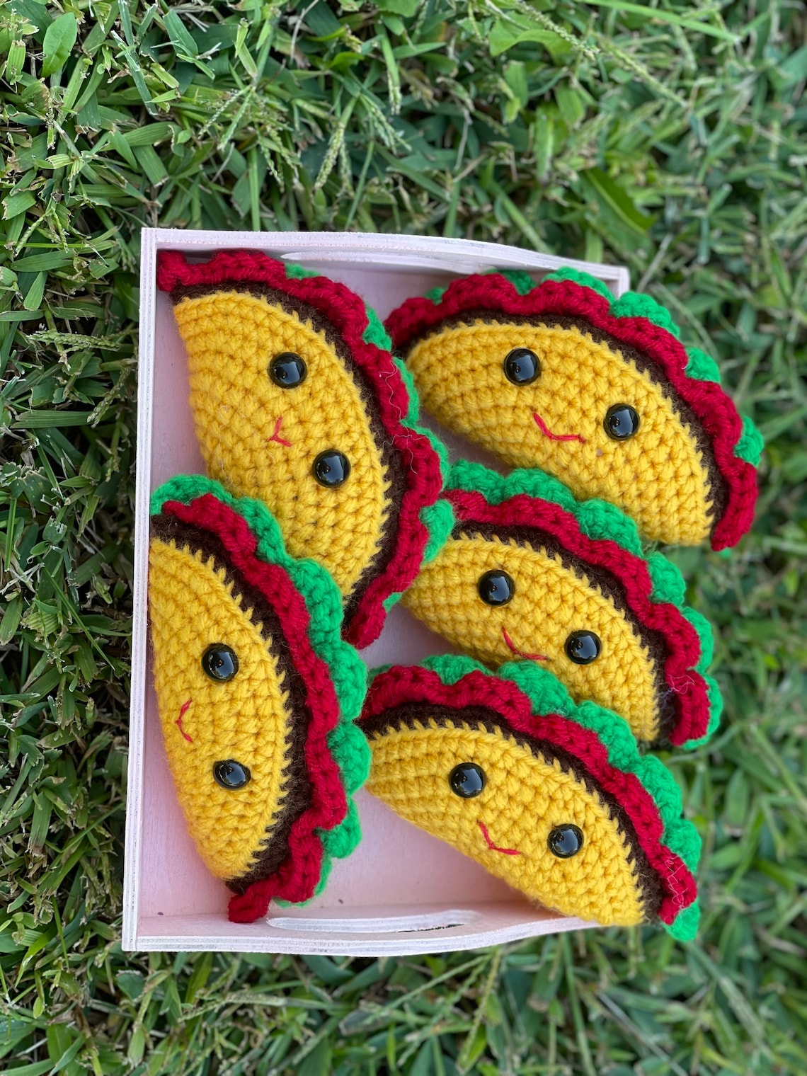 Crochet Taco Keychain Plushie Taco Stuffed Play Food Cinco De Mayo ...