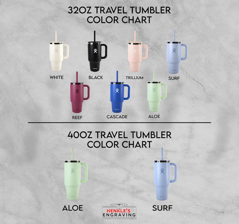 32oz & 40oz Custom Engraved Hydro Flask Travel Tumbler - Etsy