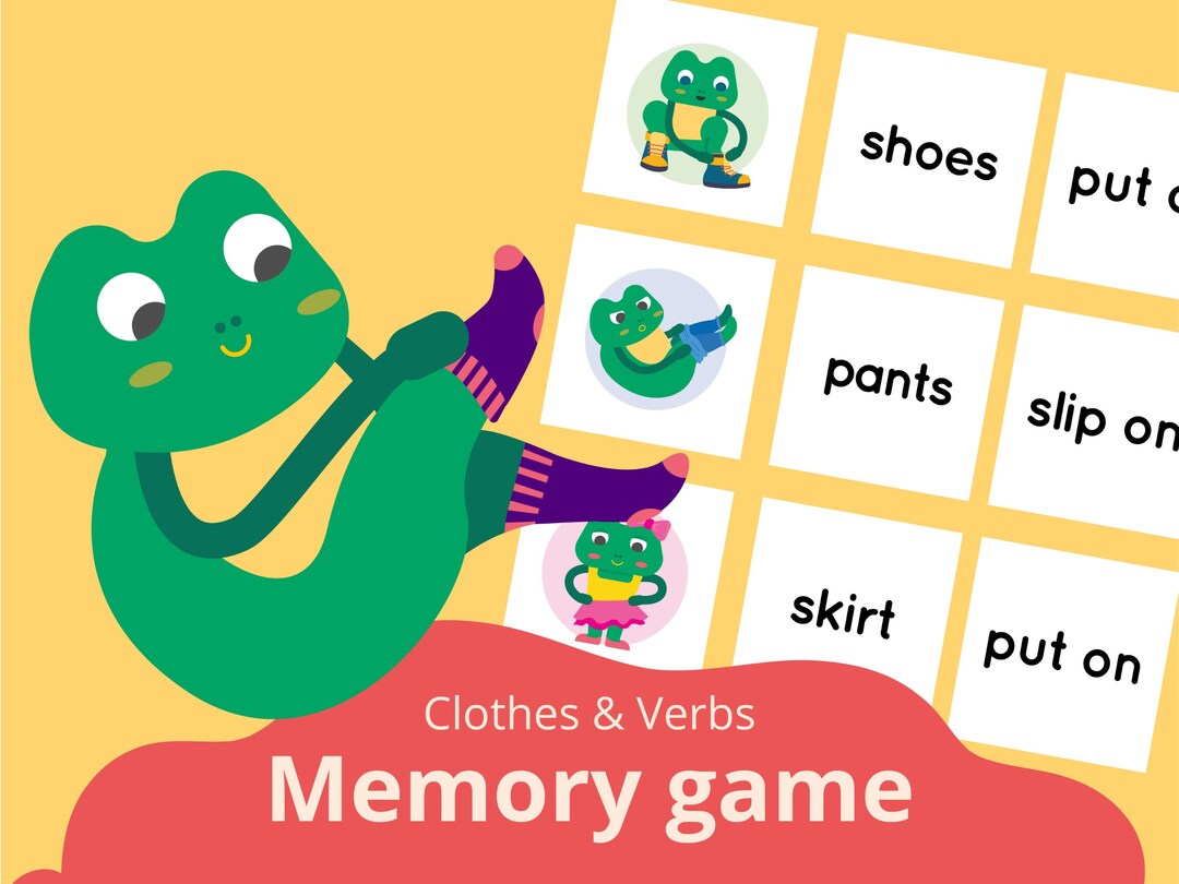 Matching Memory Game Clothes and Getting Dressed Grades 2-5 Educational ...