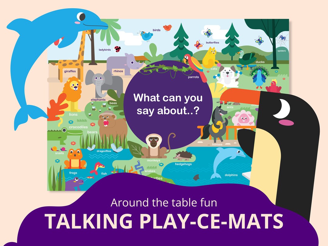 Educational Animals Placemats - Talking Play-ce-mats - Digital Download ...