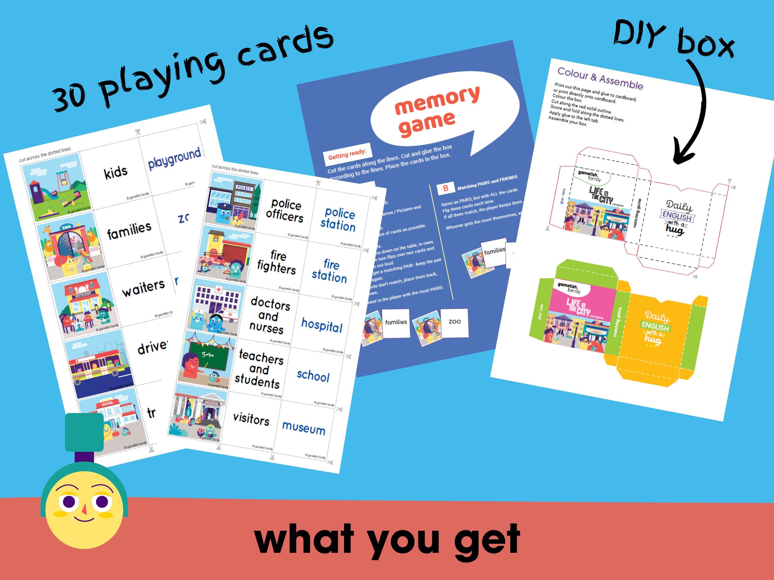 Three-piece Matching Memory Game Life in the City Digital Download Age ...