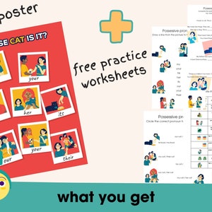 Poster Possessive Pronouns Beautifully Designed + Free Practice ...