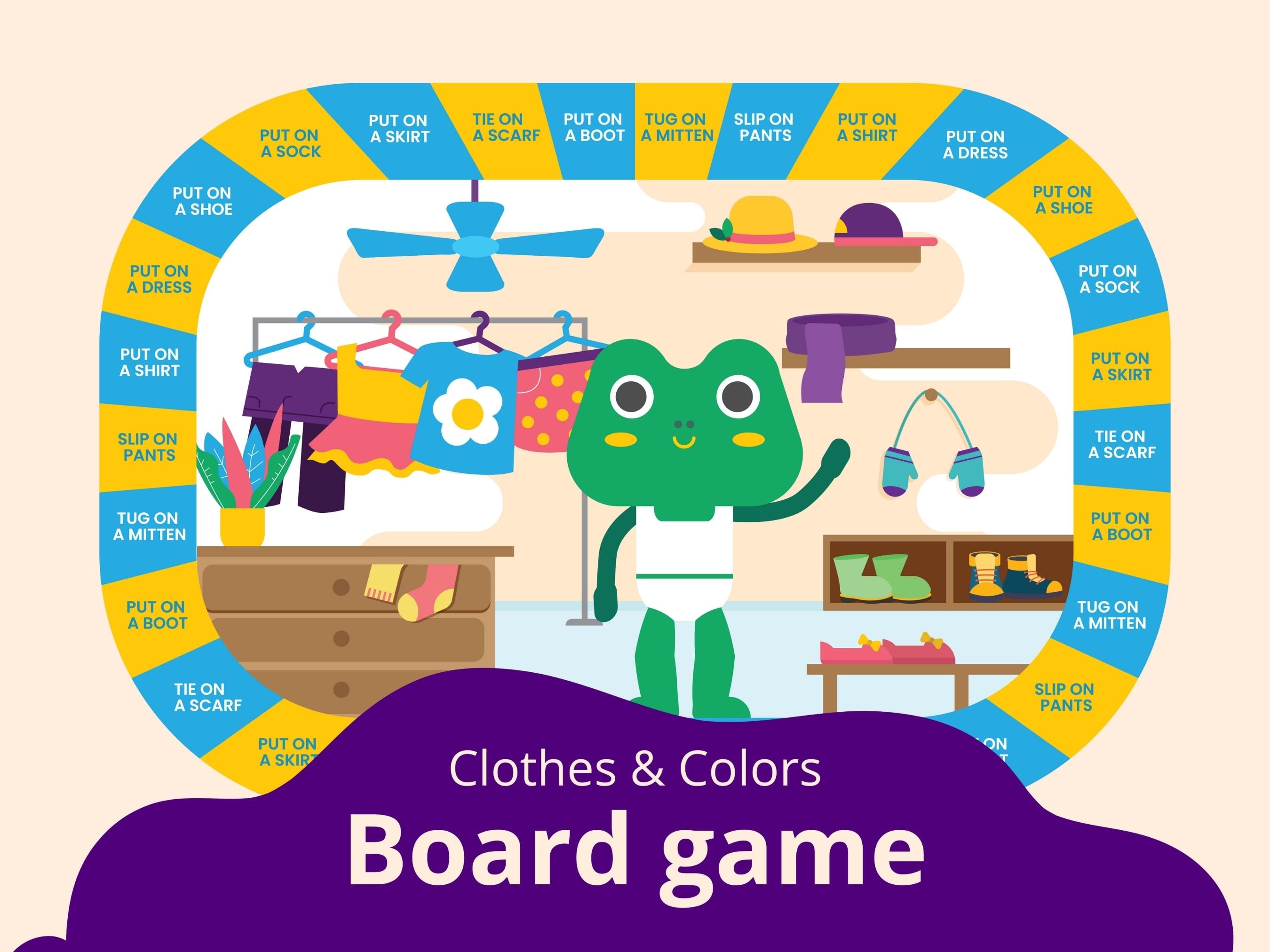Dress My Frog Clothes Board Game Digital Download Educational Printable ...