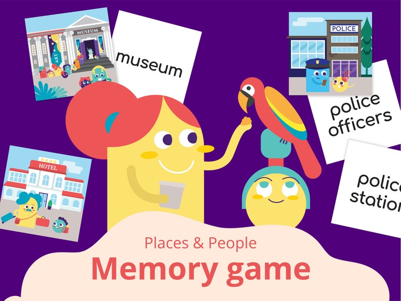 Three-piece Matching Memory Game Life in the City Digital Download Age ...