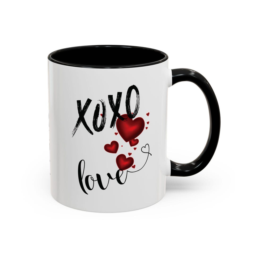Mug, Heart Design Coffee Cup, XOXO Love Mug, Romantic Gift, Valentine's ...