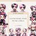 Baby Girl Clipart, Goth Punk Baby Girl, Fashion Girl Clipart, Gothic ...