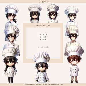 Little Chef Clipart, Watercolor Clipart, Kids Cooking Clipart, Clipart ...