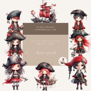 19 Cute Little Pirates Clipart, Pirate Girl Clipart, Pirate Boy Clipart ...