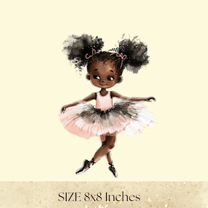 African American Ballerina, Ballerina Clipart, Watercolor Ballerina ...
