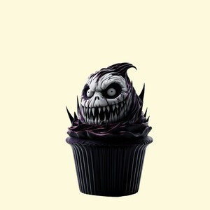 Scary Creepy Cupcake Clipart, Halloween Party Invitations, Creepy ...
