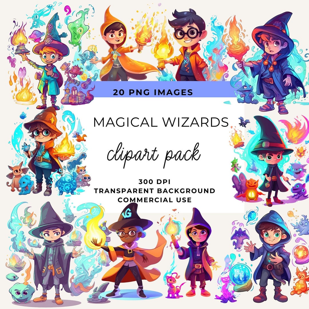 Wizard Clipart, Watercolor Wizard Png. Wands, Wizard Stickers, Digital ...