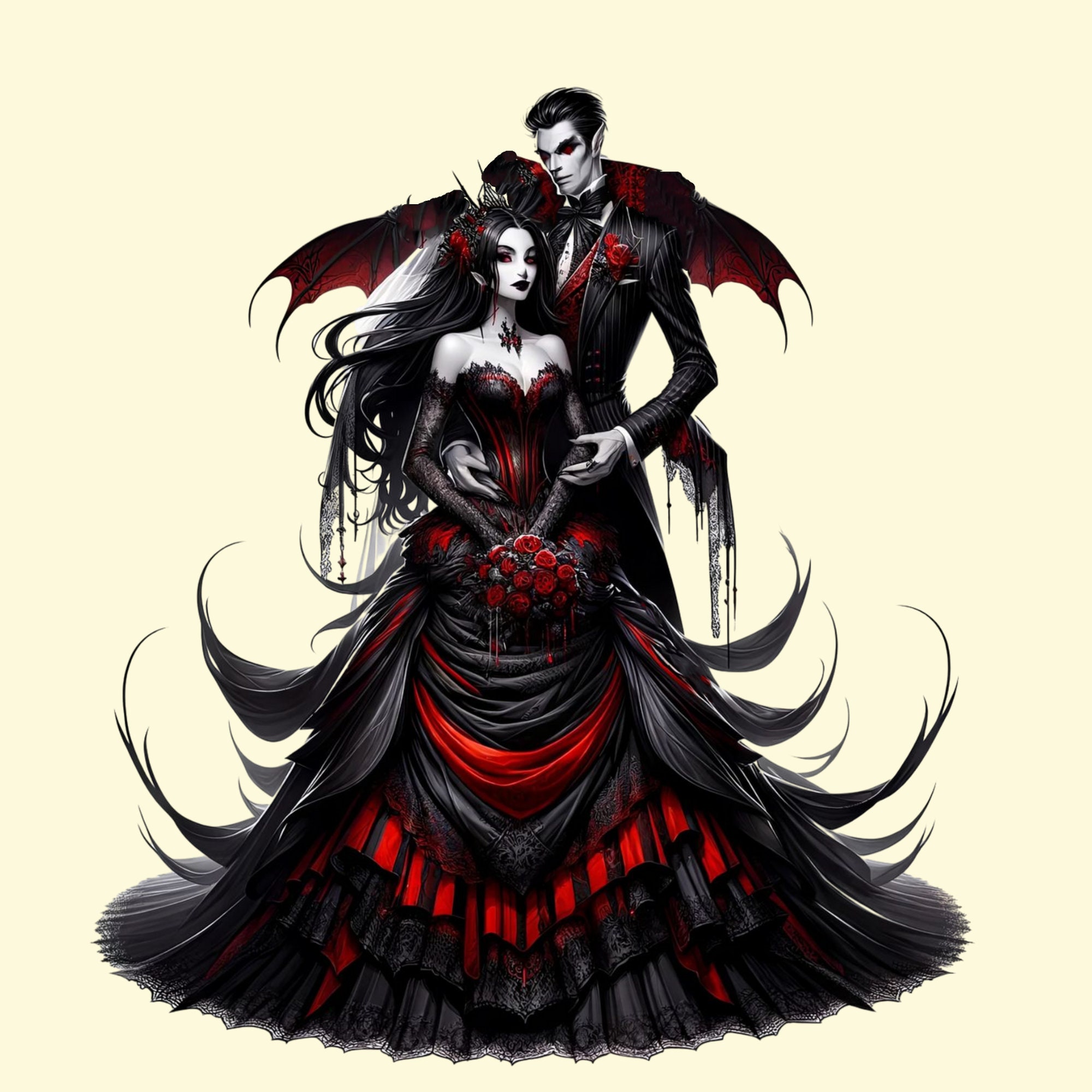 Gothic Clipart, Vampire Wedding, Vampire Clipart, Goth Fashion, Dark ...