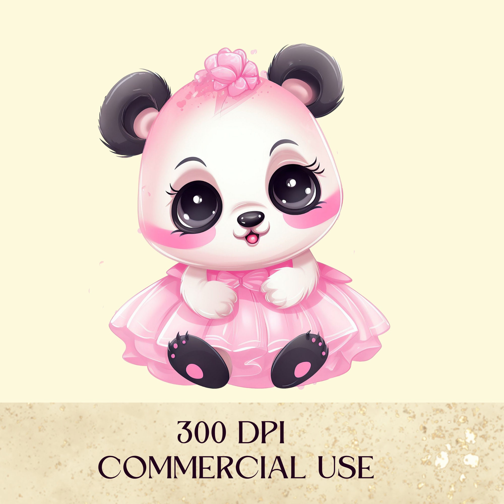 Cute Baby Pink Panda Clipart, Baby Shower, Gender Reveal, Girl 1st ...