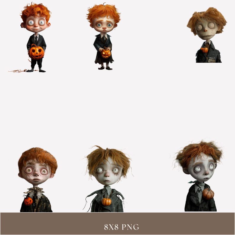 Halloween Kids Clip Art Clipart Pack, Transparent PNG, Quirky Halloween ...