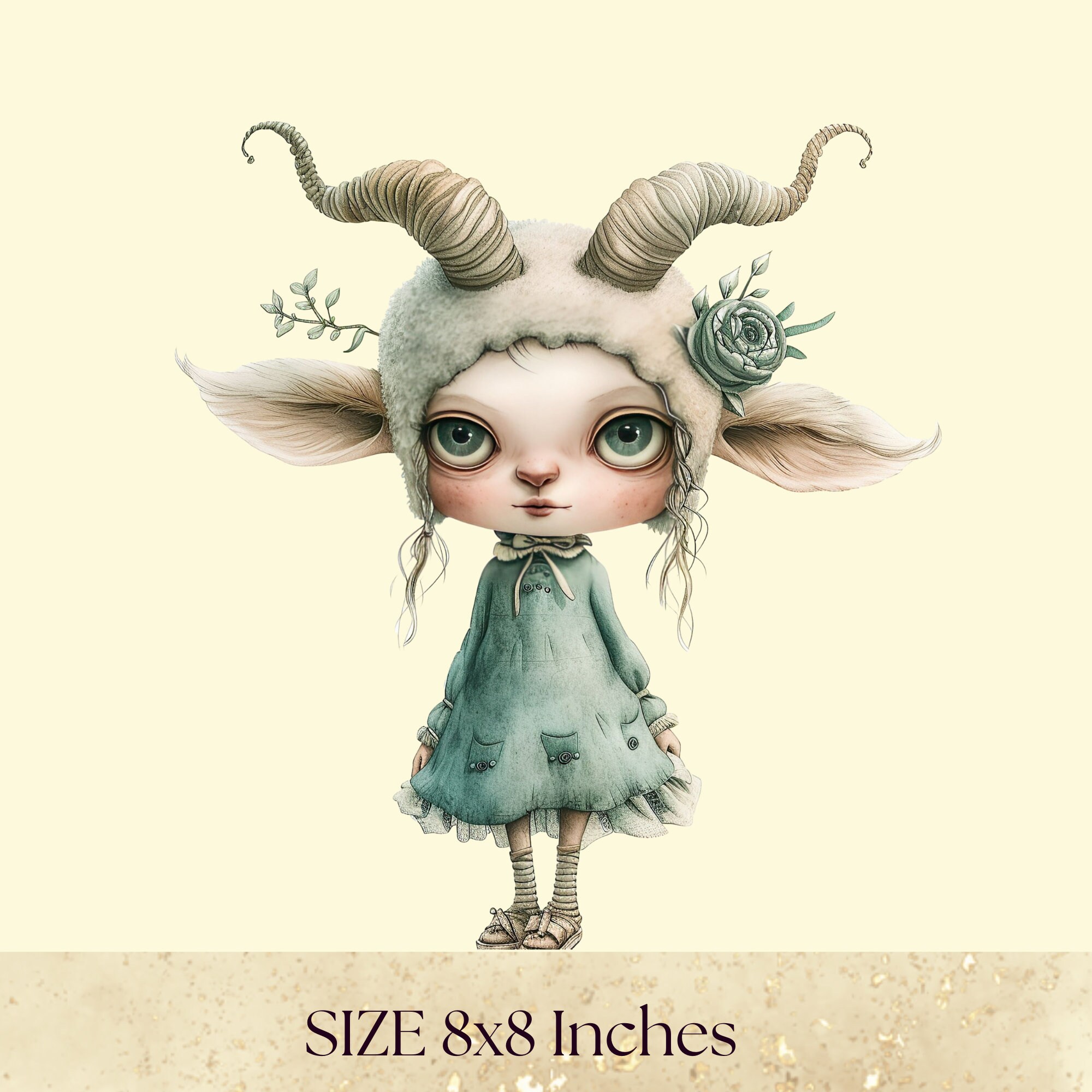 Whimsy Clipart, Goat Girl Clipart, Fantasy Clipart, Girl Clipart ...