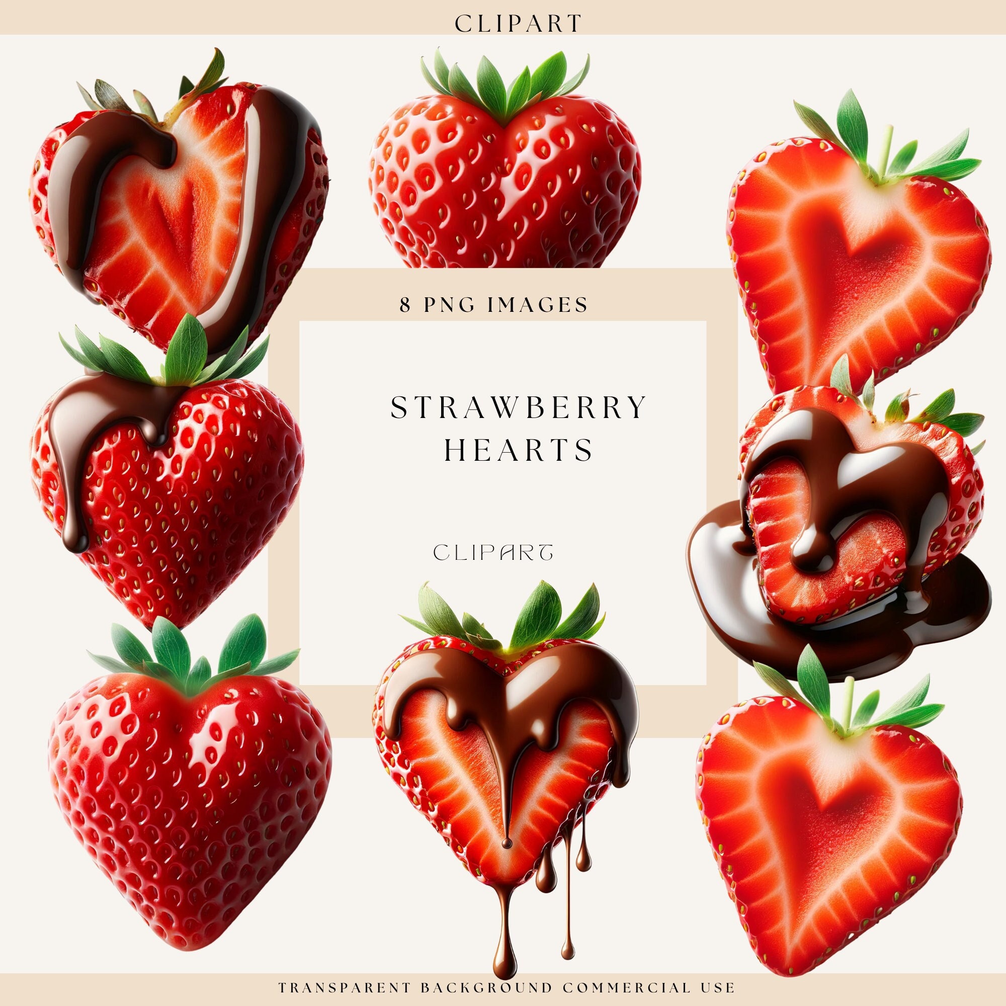 Strawberry Clipart, Strawberry Hearts Png, Valentine's Day Clipart ...