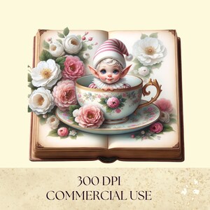 Open Book Clipart, Elf Open Book, Book Worm Clipart, Fairy Tale Clipart ...