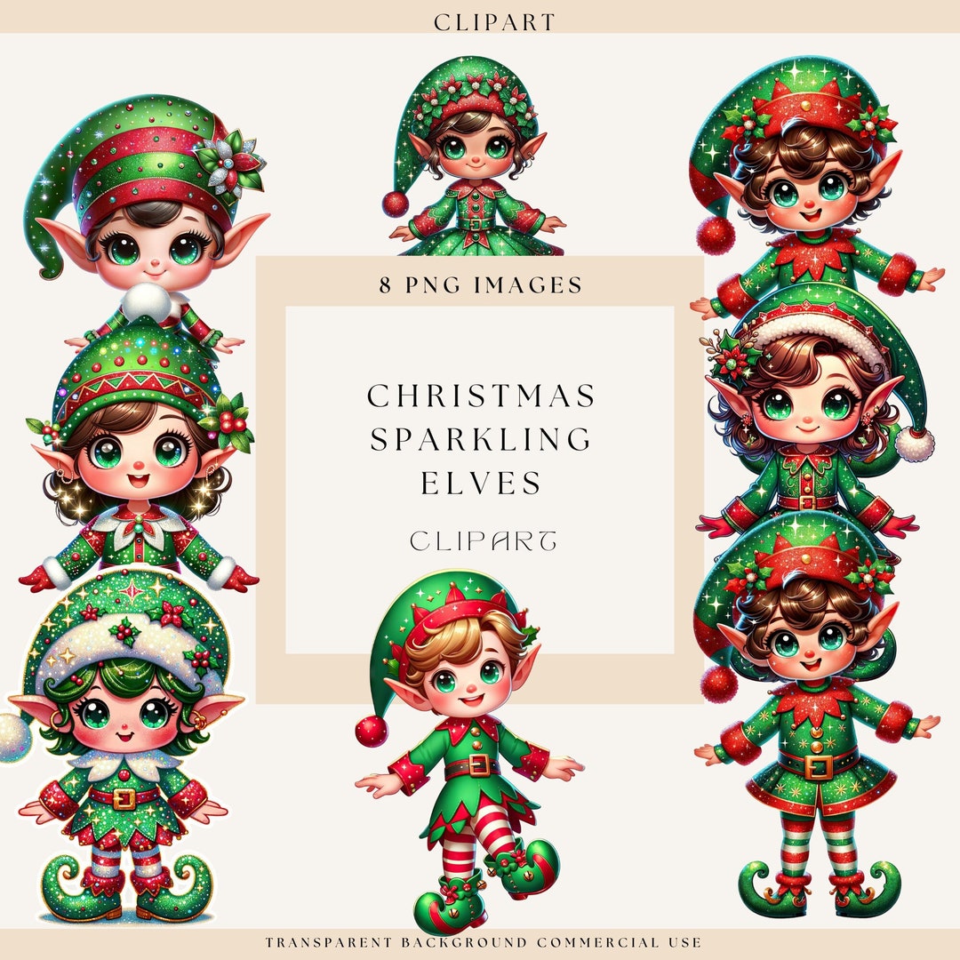Christmas Elves Clipart, Sublimate Designs, Christmas Elf, Santa's ...