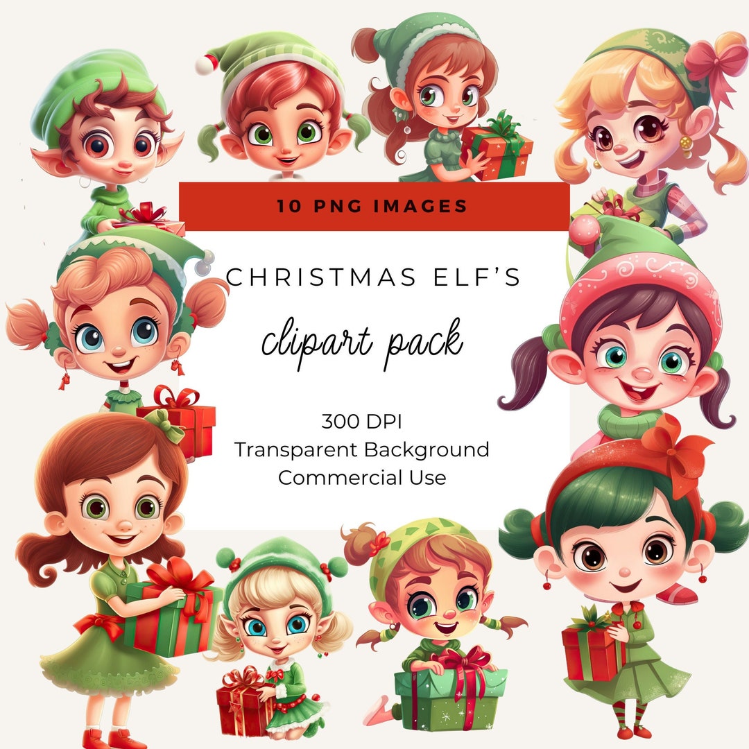 Christmas Clipart, Christmas Elf Png, Elf Design, Digital Download ...