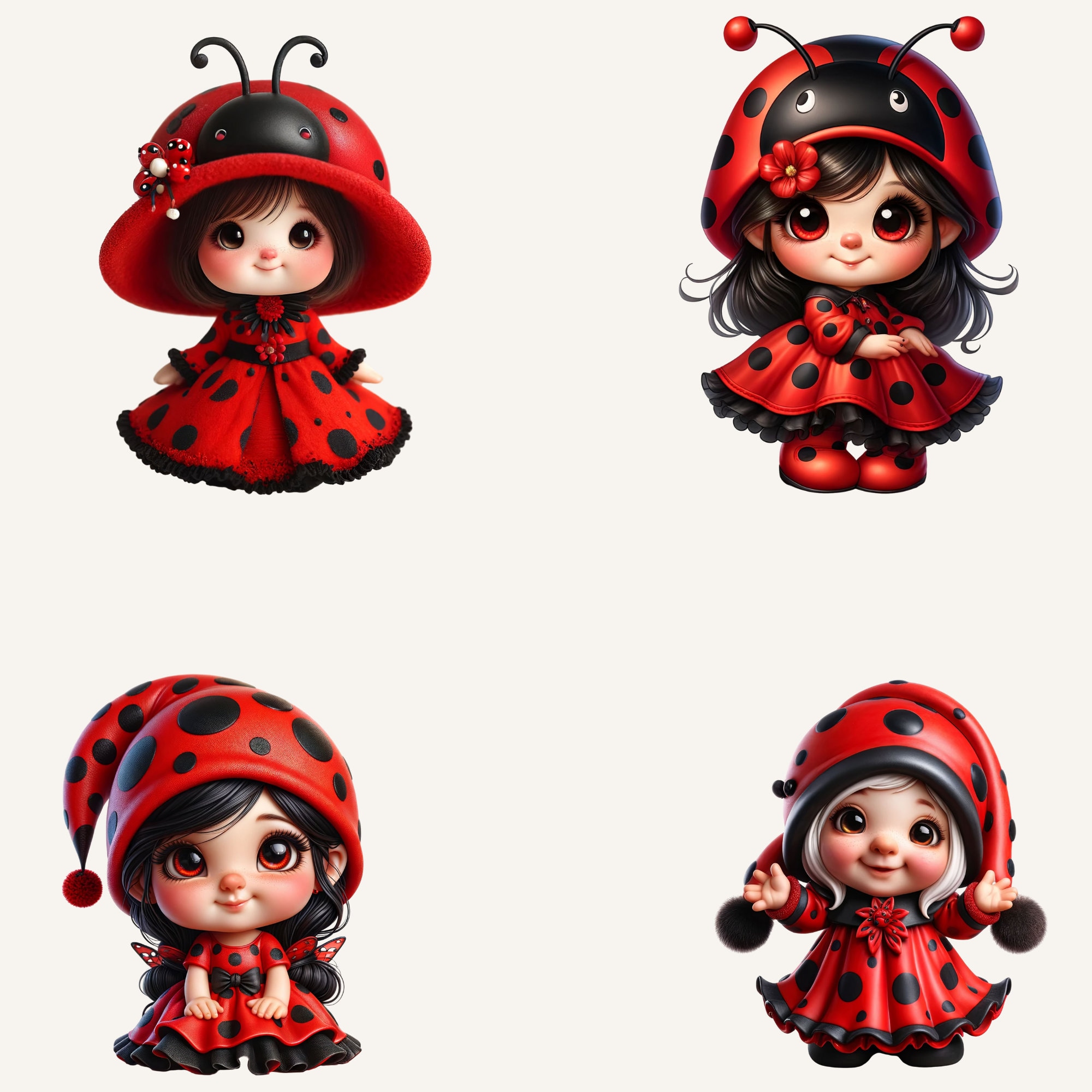 Ladybug Girl Clipart, Ladybug Clip Art, Love Bug Clipart, Cute Girl ...