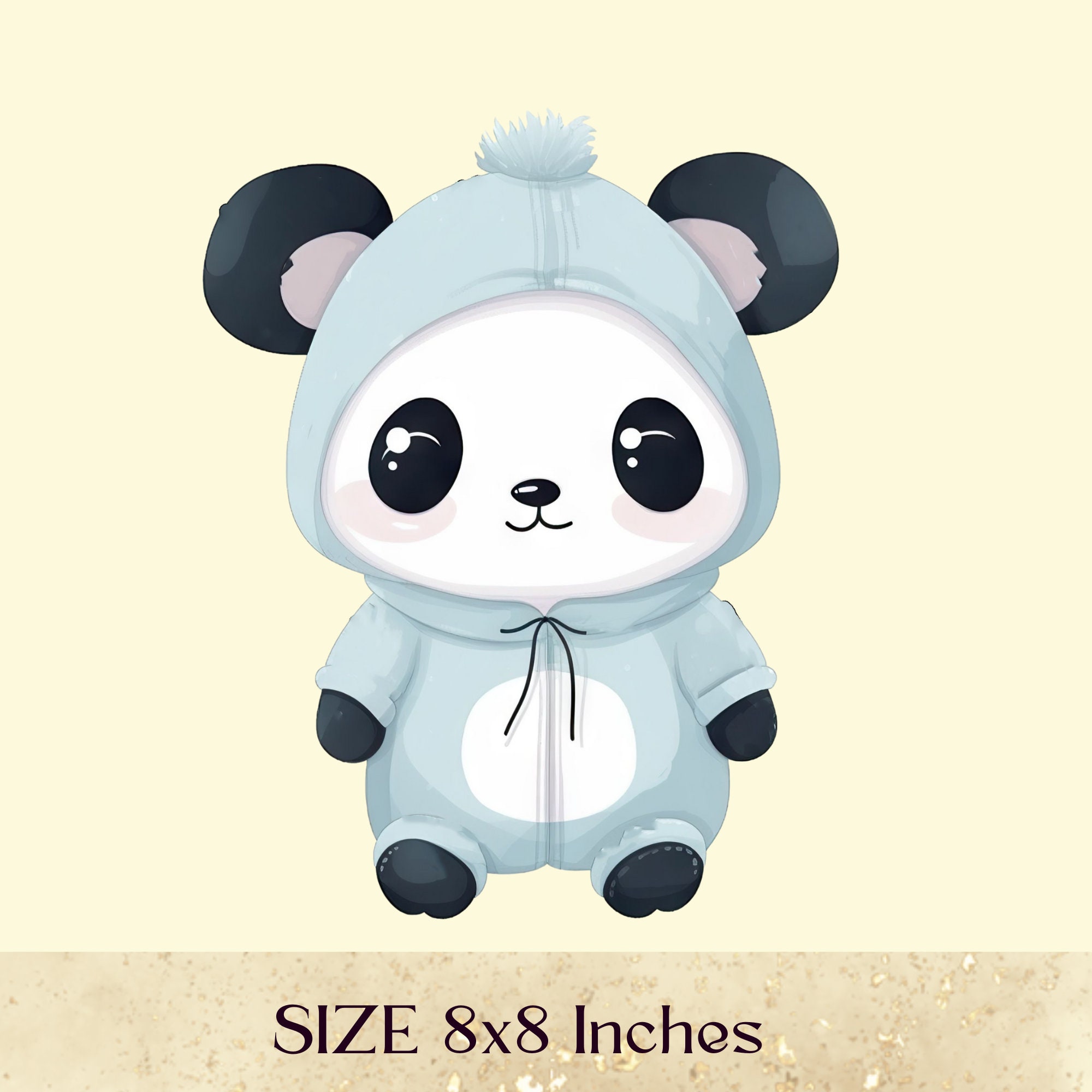 Cute Baby Blue Panda Clipart Baby Shower Gender Reveal Boy - Etsy